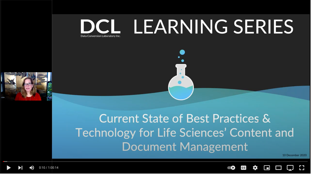 Current State of Best Practices & Technology for Life Sciences’ Content and Document Management ...